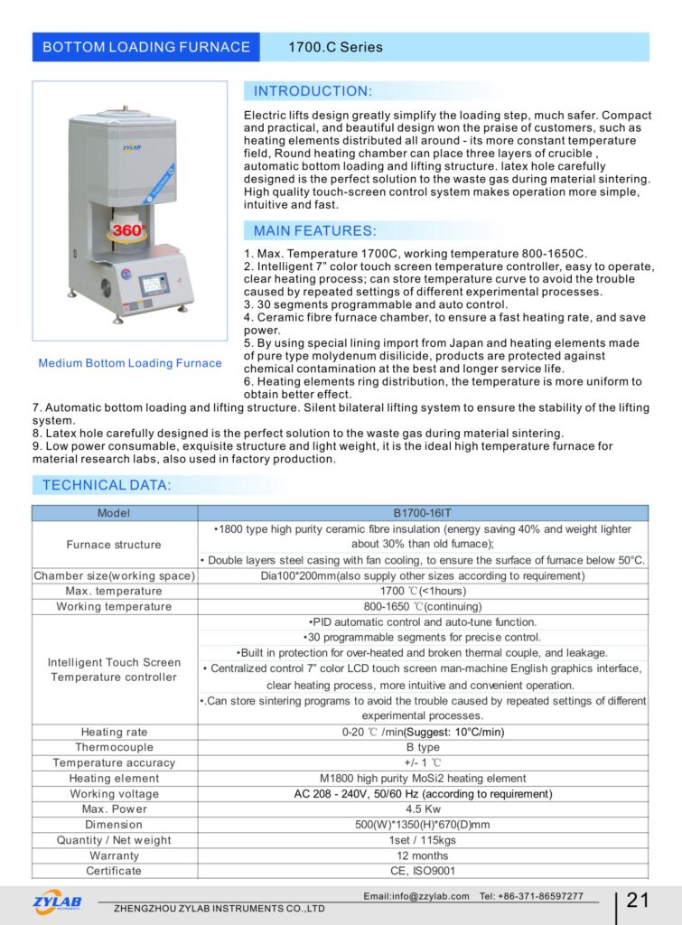 Bottom Loading Sintering Furnace | ZYLAB